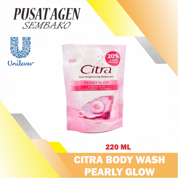 Jual CITRA BODY WASH PEARLY GLOW WHITE 220 ML SABUN MANDI CAIR 220ML ...
