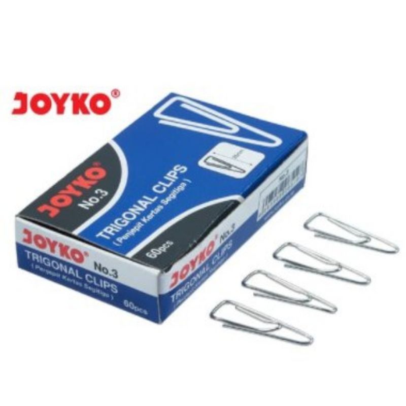 Jual Trigonal clip/Paper clip Joyko No.3 ( 1pak/10ktk ) | Shopee Indonesia