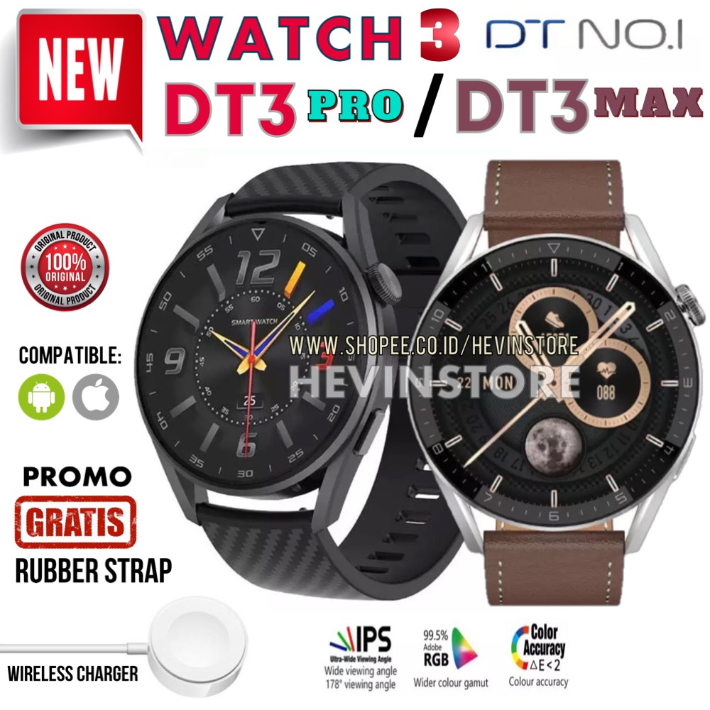 Jual DT NO.1 Smartwatch DT3 PRO DT3 MAX HD Retina Screen Bluetooth Call ...