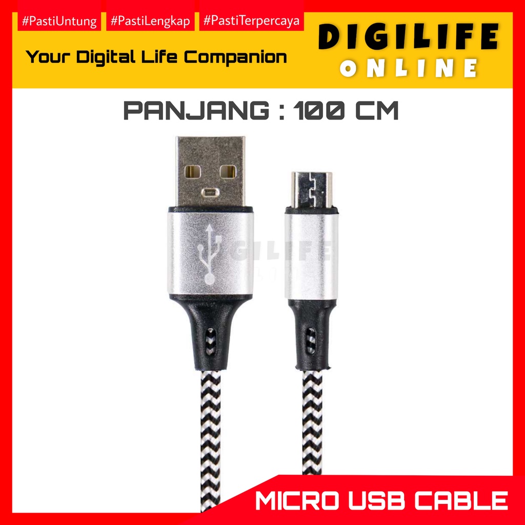 Jual Kabel Charger Micro USB 1 Meter Cas Casan Charging Cable - FKC101 ...