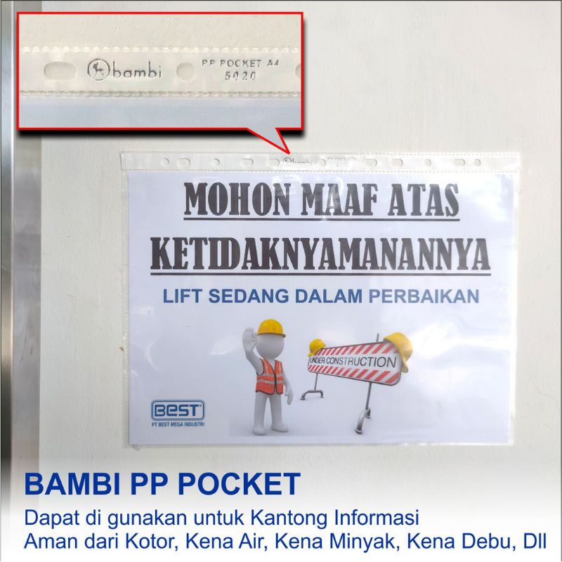 Jual PP Pocket/Sheet Protector A4 Bambi 5220 ( 1bks/25sheet ) | Shopee Indonesia