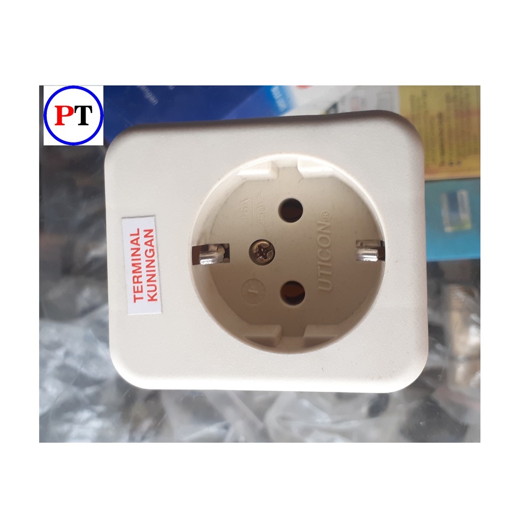 Jual UTICON STOP KONTAK Colokan Listrik Terminal Kuningan Ready 1,2,3,6 Lubang | Shopee Indonesia