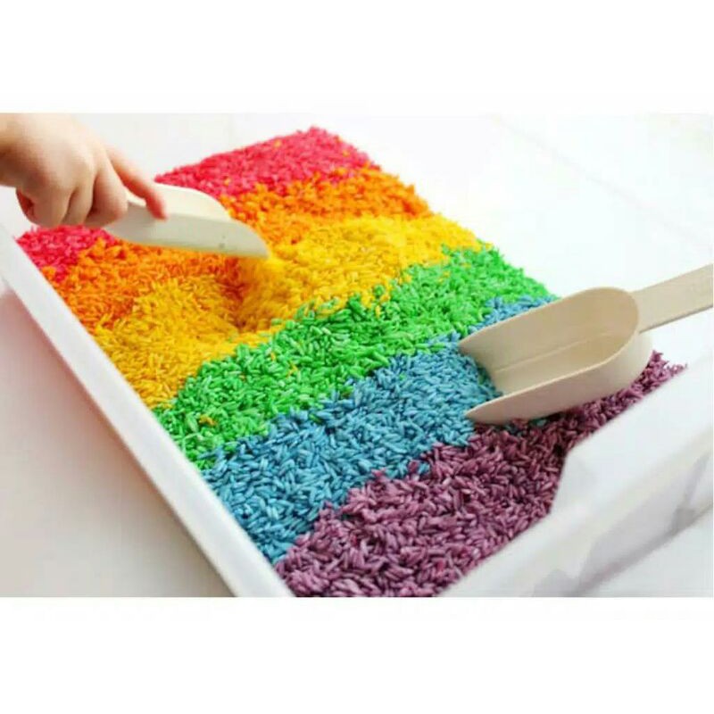 Jual rice rainbow | rainbow rice | sensory play | montessori rainbow ...