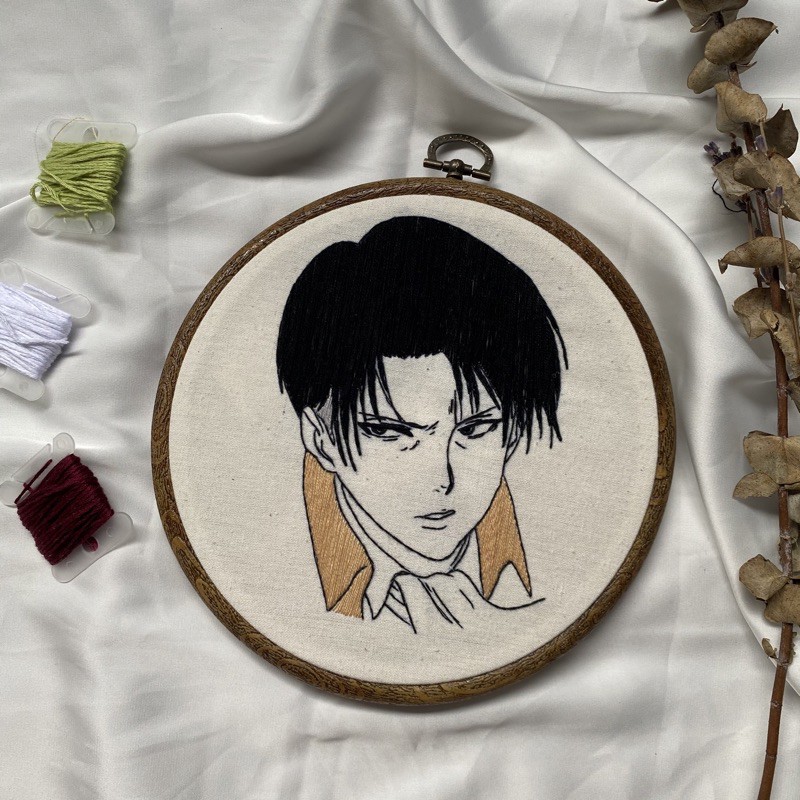Jual anime embroidery — levi [attack on titan] | Shopee Indonesia