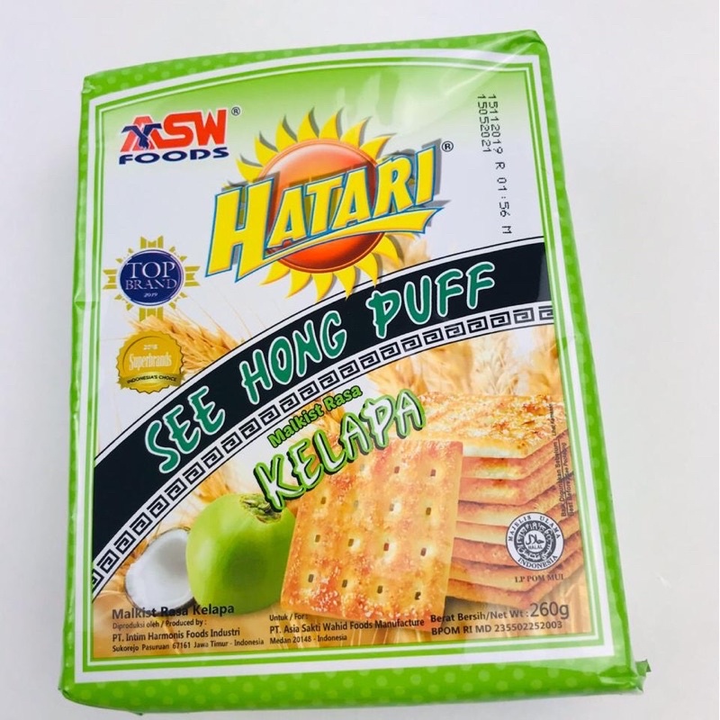 Jual HATARI SEE HONG PUFF MALKIST RASA KELAPA 260g | Shopee Indonesia