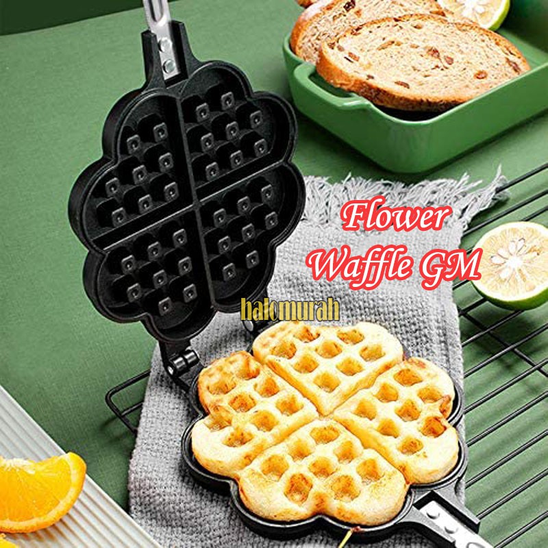 Jual Cetakan kue Heart Waffle cake pan anti lengket 2174 GM flower ...