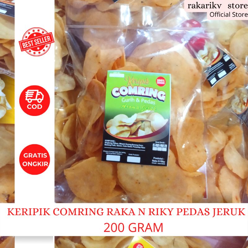 Jual [200 GR] KERIPIK COMRING RAKA N RIKY PEDAS JERUK | Shopee Indonesia