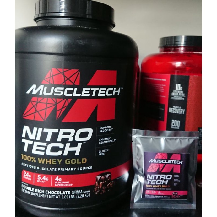 Jual Nitrotech Whey Gold muscletech sachet 1x serving | Shopee Indonesia