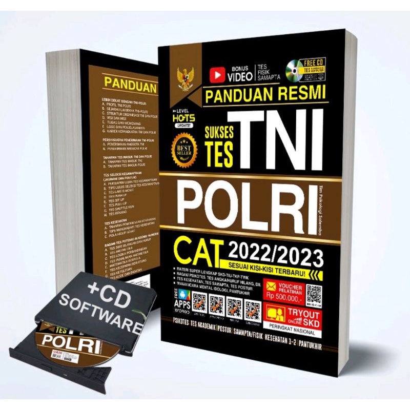 Jual Buku Panduan Resmi Sukses Tes Tni Polri Cat 2022 2023 Cd Shopee