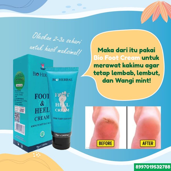 Jual FOOT CREAM BIO HERBAL salep cream obat kaki pecah dan kering krim ...