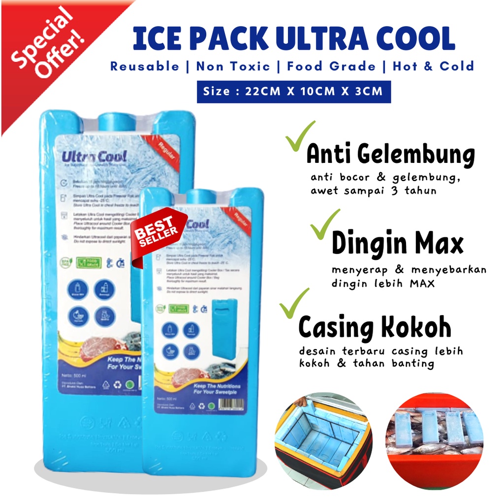 Jual Maslaha Gel Pendingin Vaksin Ultracool Blue Ice Pack Ice Jel ...