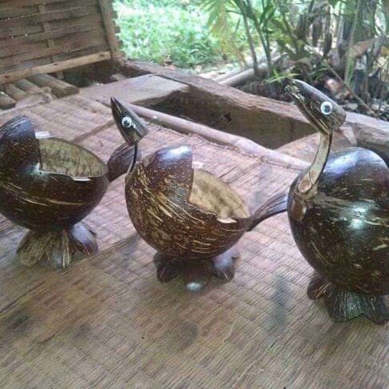 Jual asbak etnik unik jadul natural alami dari batok kelapa (MNK) motif ...
