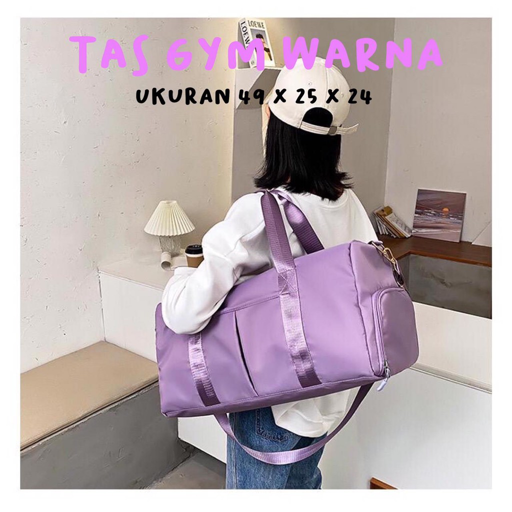 Jual TAS FITNESS DUFFLE TRAVEL SATIN PINK TAS GYM SPORT BAG FITNESS GYM ...