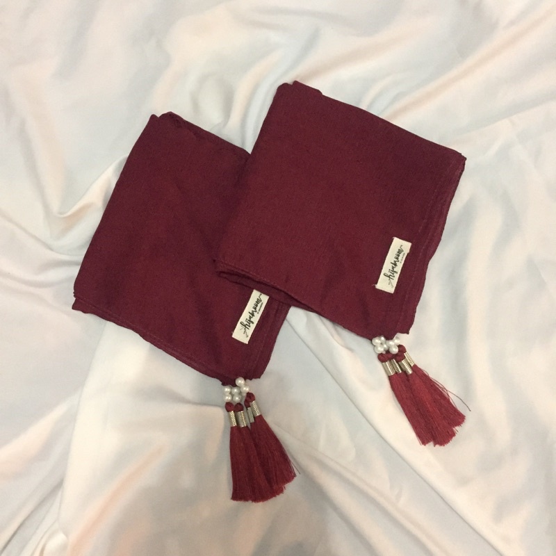 Jual [PART 2] Kerudung tassel rumbai segiempat bahan corn skin warna ...