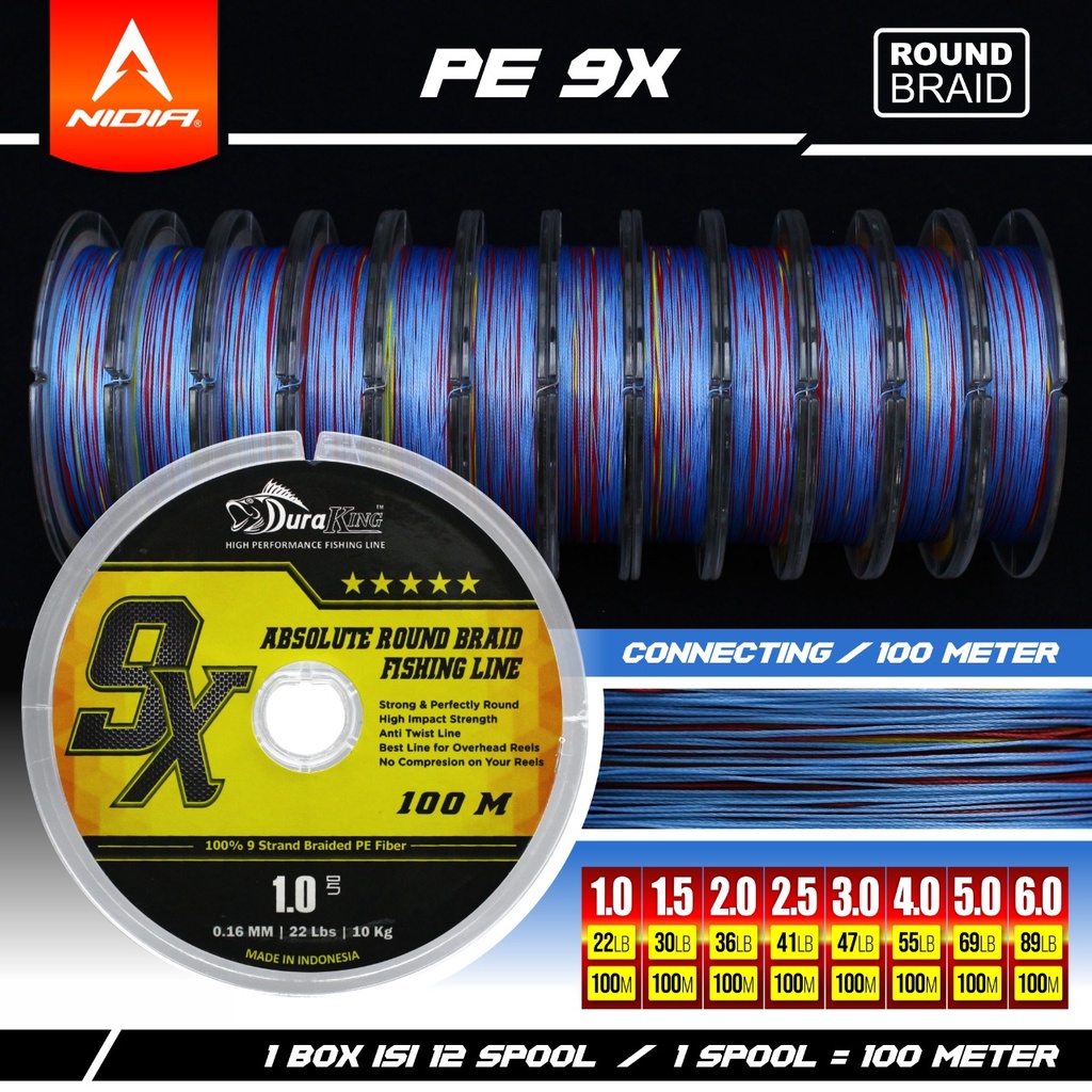 Jual SENAR PANCING X9 - SENAR PE DURAKING 9X Absolute Round Braid ...