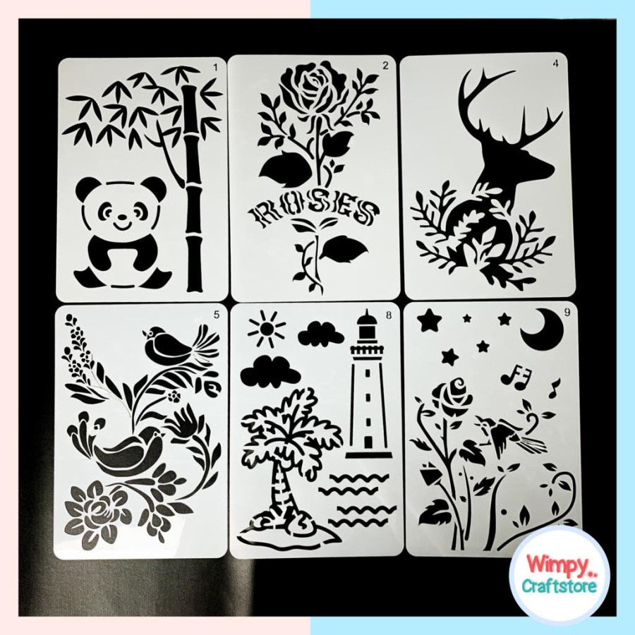 Jual Plastic Stencil Stensil Dekorasi Motif Cetakan Texture Motif 2 ...