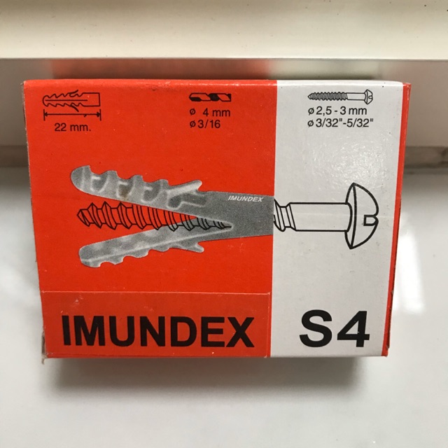 Jual Fischer IMUNDEX S4 isi 100pcs / Fisher untuk Skrup Tembok S 4 / Viser Sekrup Dinding 4mm ...