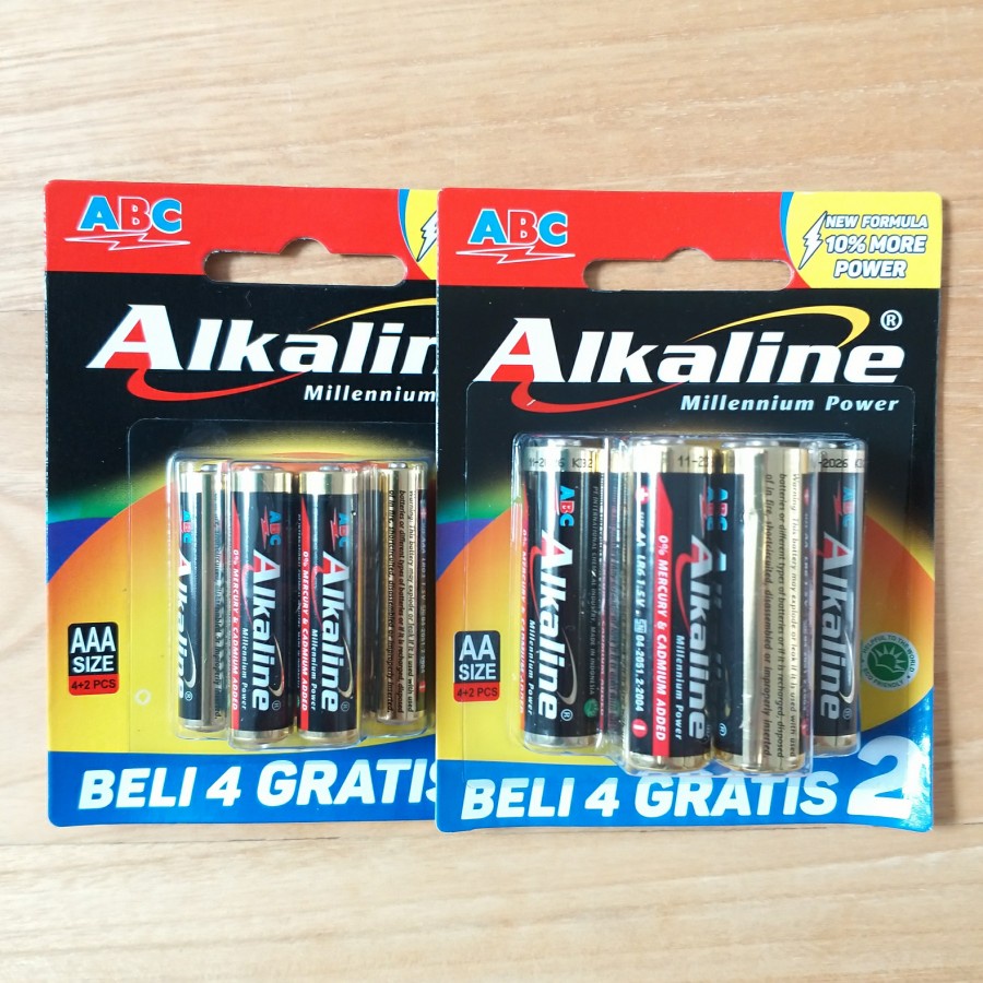 Jual ABC ALKALINE 6pcs AA AAA Baterai Batu Batere Battery Millenium ...