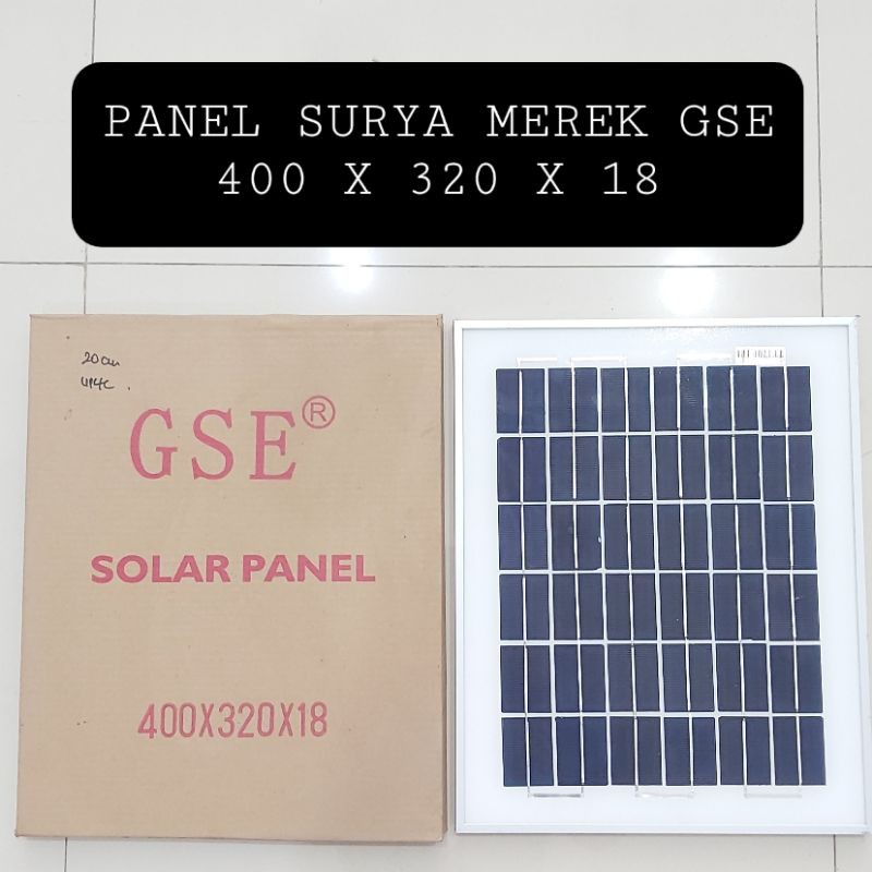Jual Panel Surya GSE 400x320x18 20 Watt Solar Panel DC | Shopee Indonesia