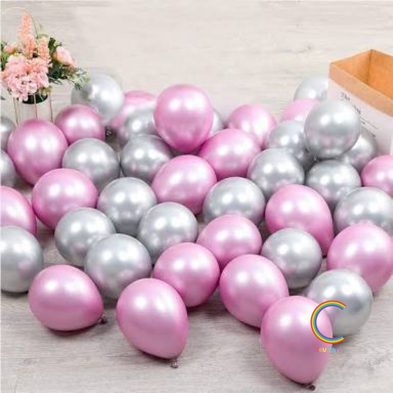 Jual Paket Set balon super metalik Light Purple Silver 24 pcs | Shopee ...