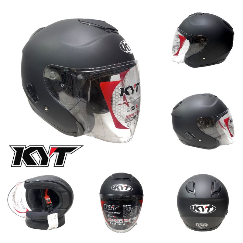 Jual HELM KYT KYOTO R BLACK DOF/ kyoto Hitam Doff original | Shopee ...