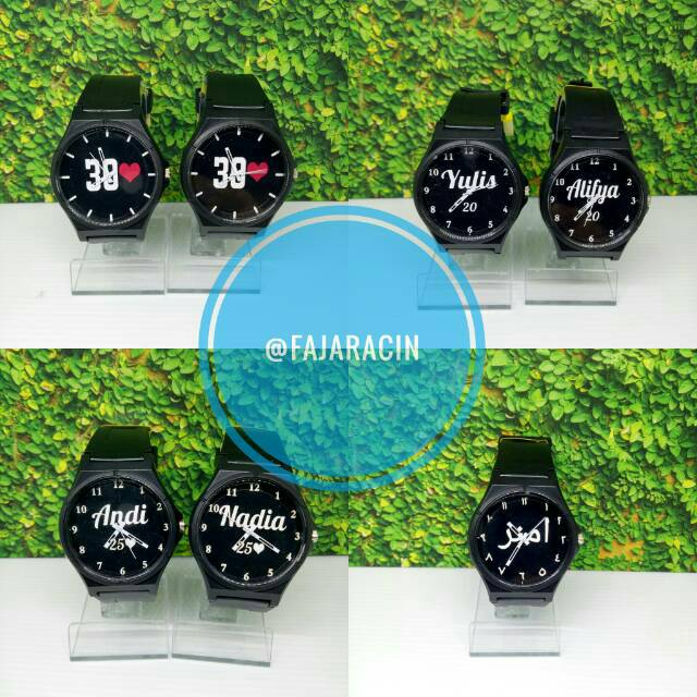 Jual Jam custom / costum QnQ big-Jam rubber jam rantai jam nama jam ...