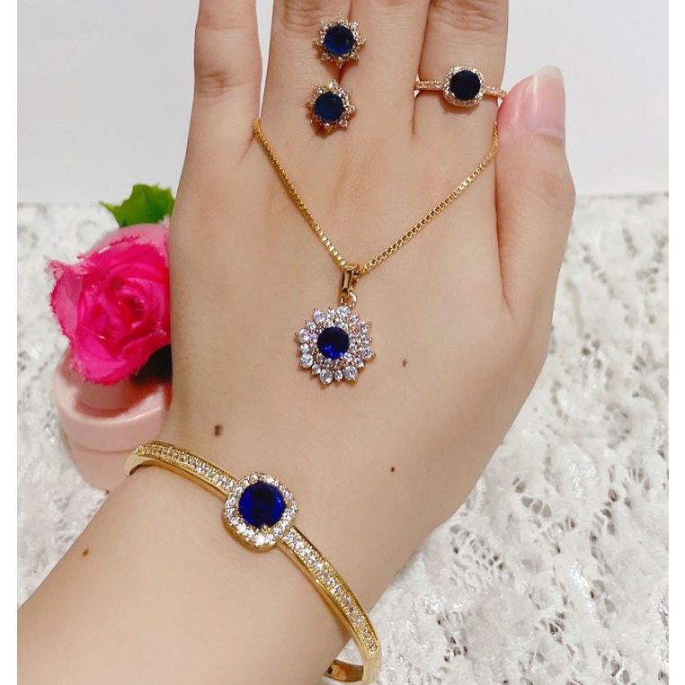 Jual Set perhiasan wanita permata giok lapis emas model tercantik ...