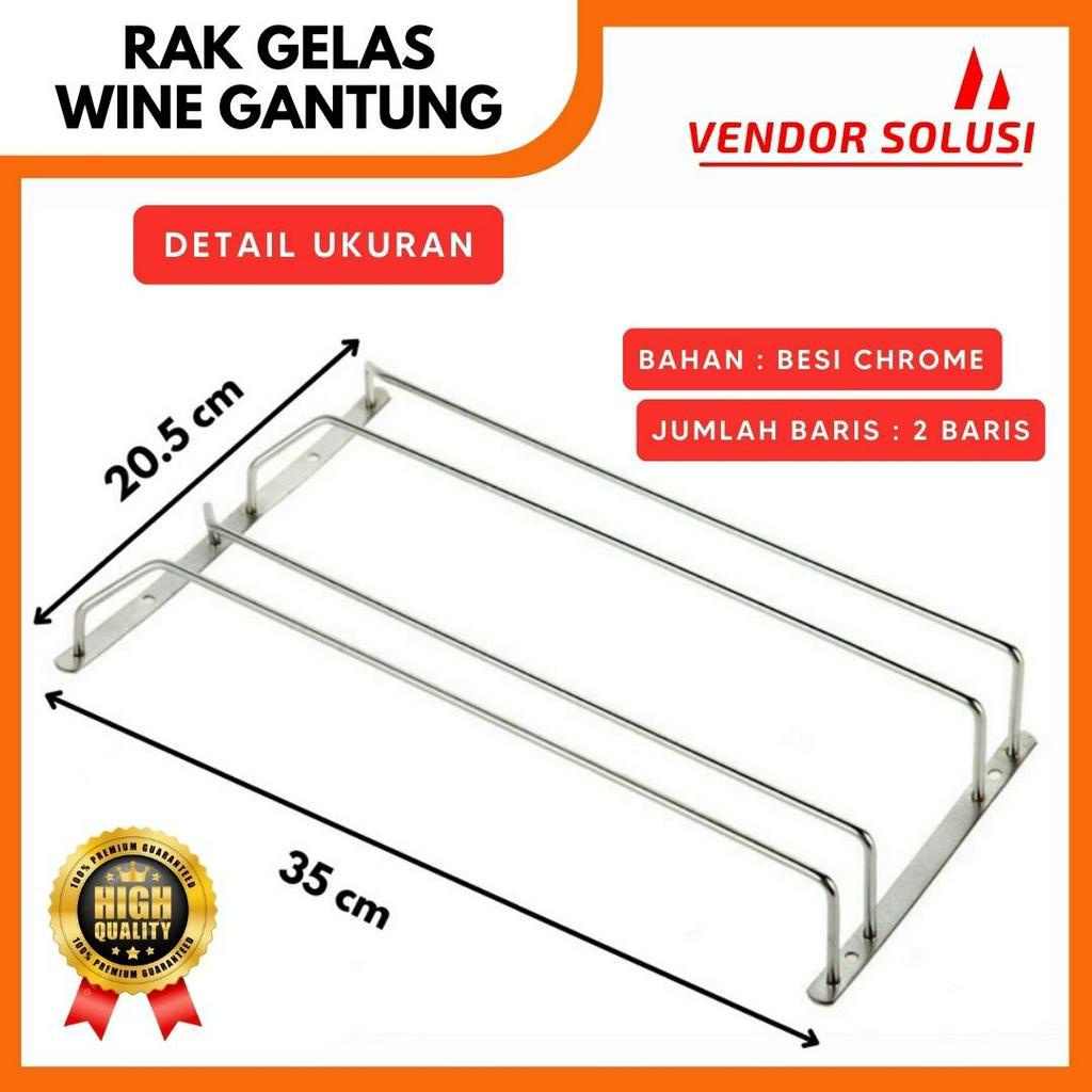 Jual Rak Gelas Wine Gantung 2 Jalur Tempat Gelas Mini Bar Mewah | Shopee Indonesia