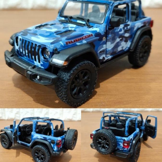 Jual diecast jeep rubicon series army kinsmart - biru | Shopee Indonesia