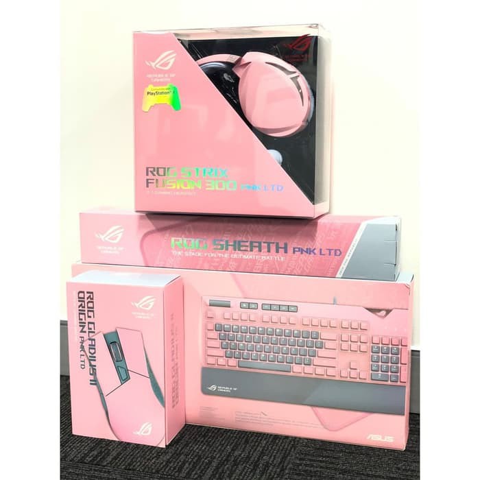 Jual PAKET ASUS ROG PNK LTD - PINK (Mouse, Keyboard, Headset, Mousepad ...