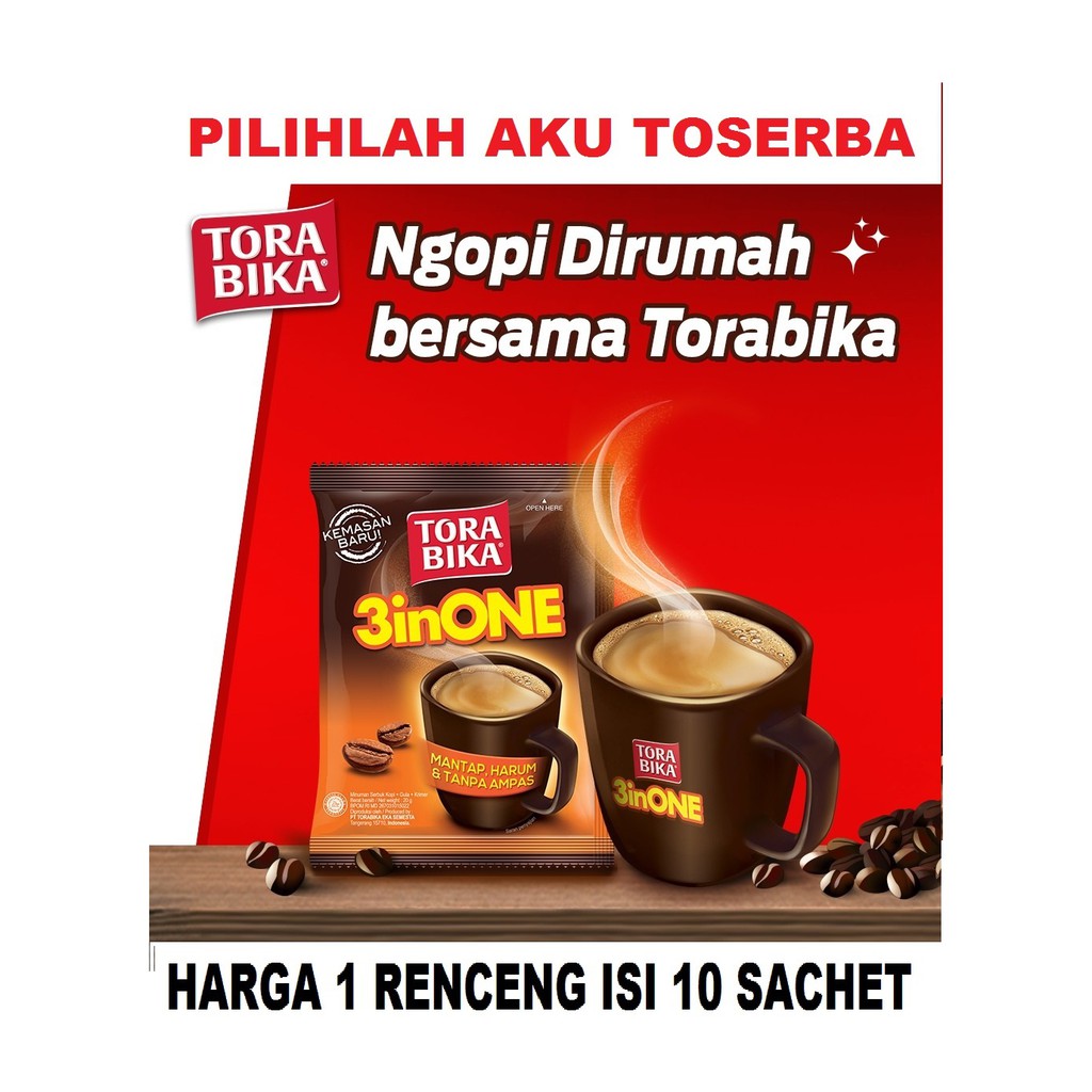 Jual Torabika Kopi 3 in 1 renceng 20gr x 10 sachet (HARGA RENCENG) | Shopee Indonesia