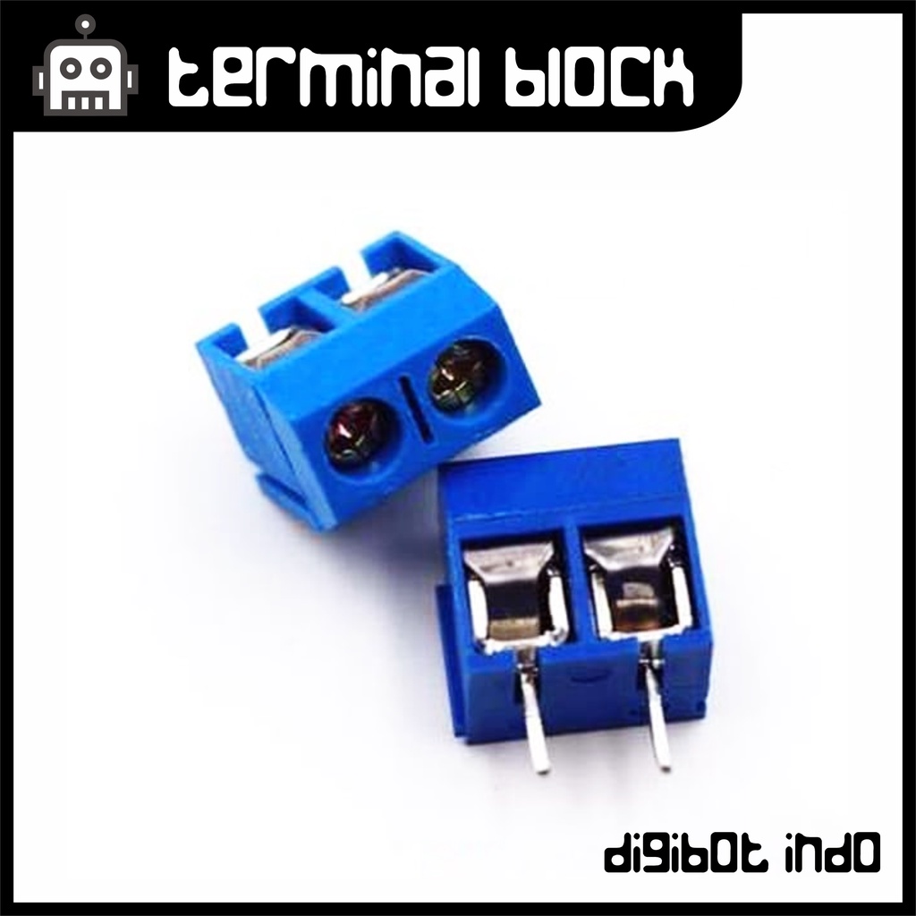 Jual Terminal Block Biru 2 Pin - 5mm Connector Screw Cable | Shopee ...