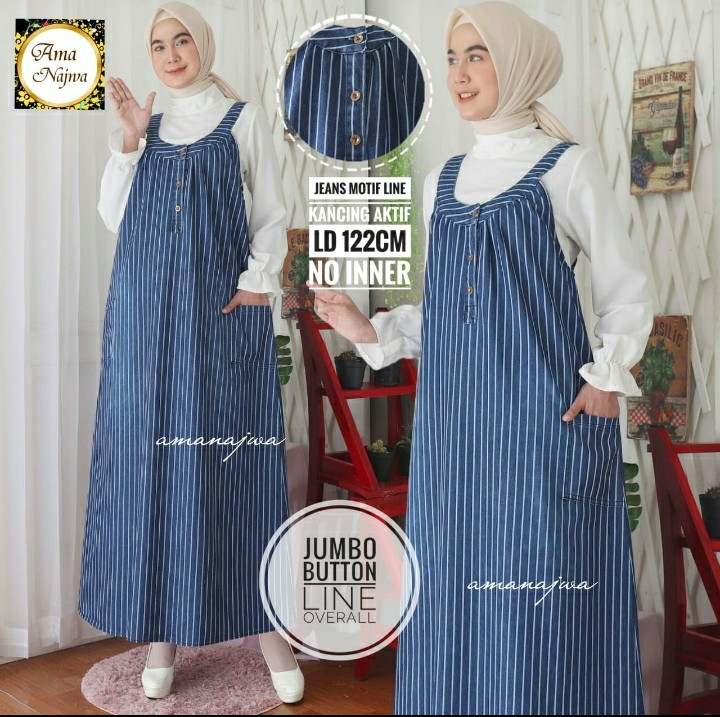 Jual Overall Jumpsuit Remaja Super Jumbo Fashion Muslim Kasual Bahan ...