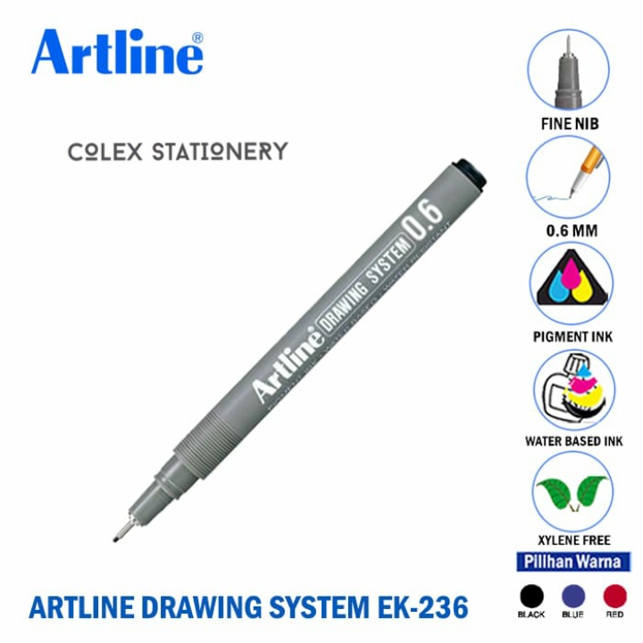 Jual Drawing Pen / Pulpen Drawing / Pulpen Gambar Artline ek 236 0.6mm ...