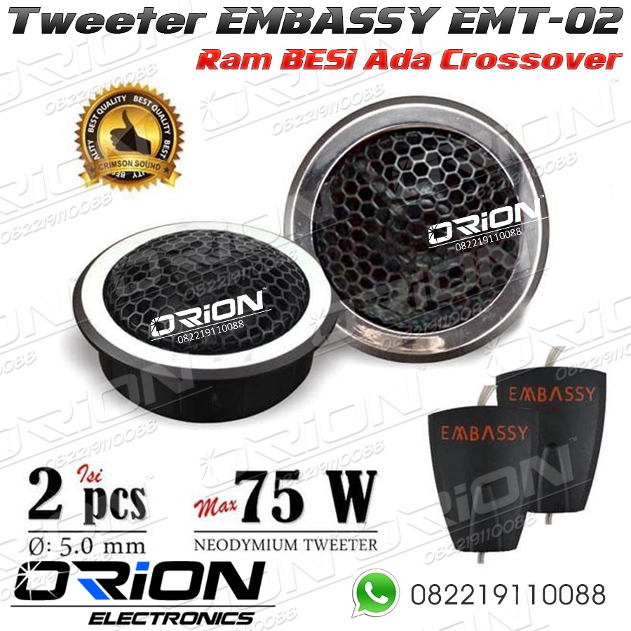 Jual Tweeter Embassy EMT-02 Tweeter Mobil PREMIUM Ram BESI | Shopee ...