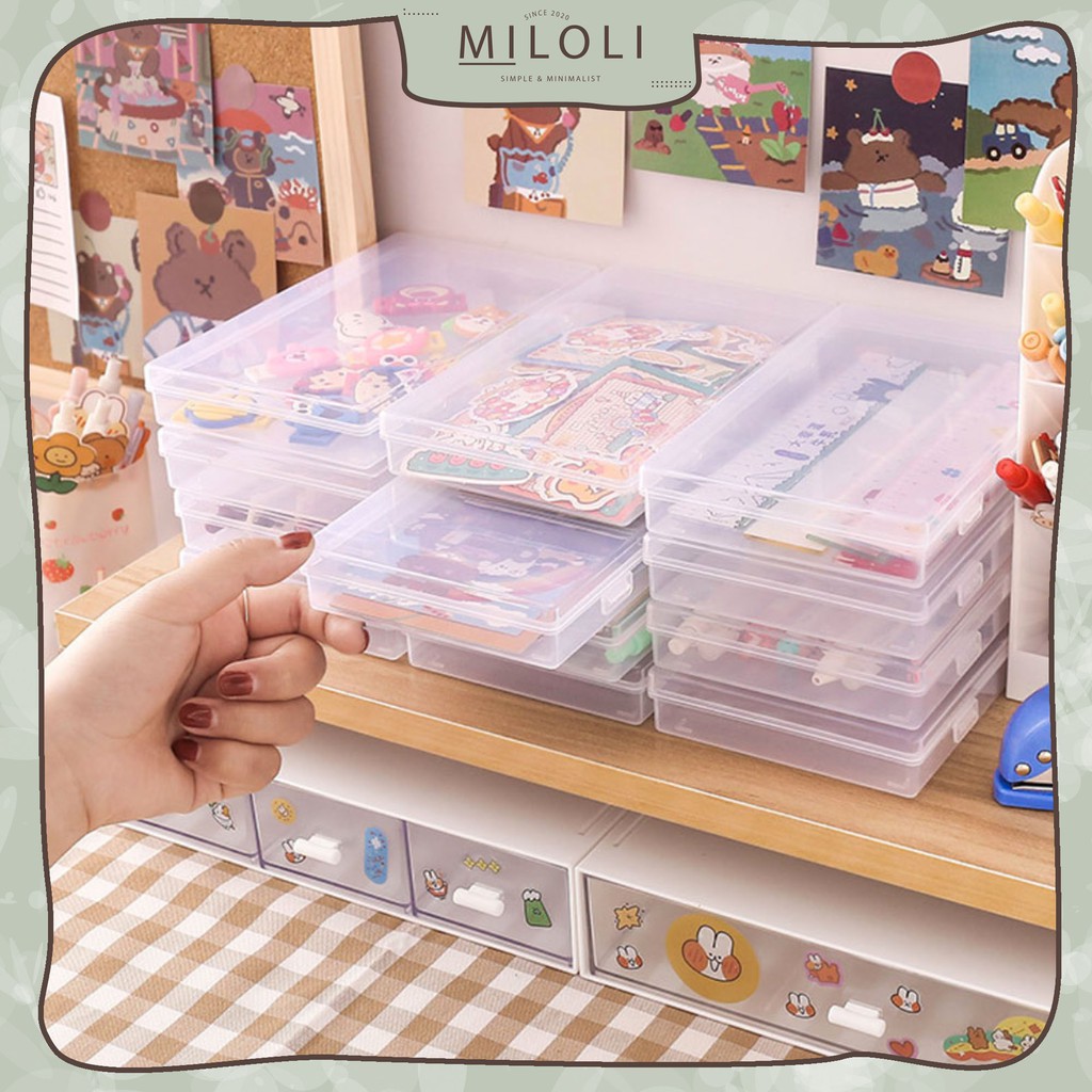 Jual [MILOLI] Box Organizer Kotak Penyimpanan Multifungsi Stiker Pena ...