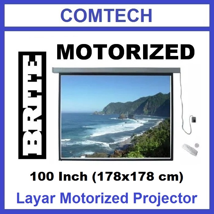 Jual Brite Motorized Wallscreen Projector 100 Inch Layar Dinding ...