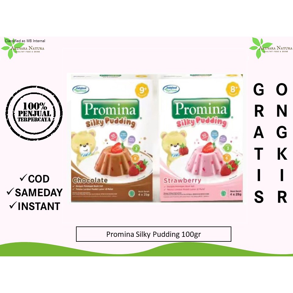 Jual PROMINA SILKY PUDING | PUDDING 100gr COKELAT & STRAWBERRY [BISA ...
