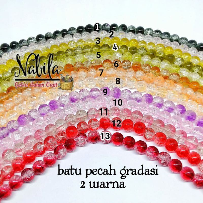 Jual (renceng/string) Batu pecah Gradasi 2 warna bahan craft kerajinan ...