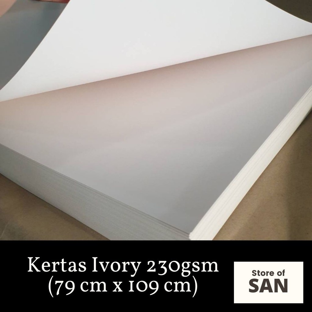 Jual Kertas Ivory 230 gsm (79 cm x 109 cm) - 5 lembar | Shopee Indonesia