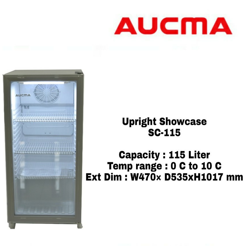 Jual Aucma Upright Showcase 115 Liter 1 pintu SC-115-SBID | Shopee Indonesia