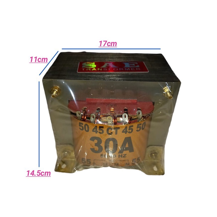 Jual TRAFO TRANSFORMER SAE 30A CT 55 30 AMPERE 30AH 55V CT 55 VOLT ...