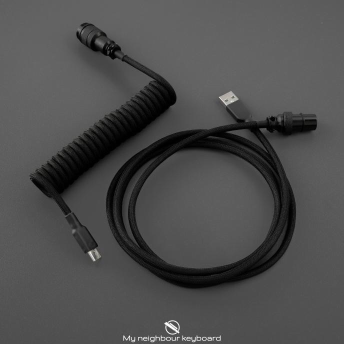Jual Coiled Cable Mechanical Keyboard Type C with Aviator - Black ...