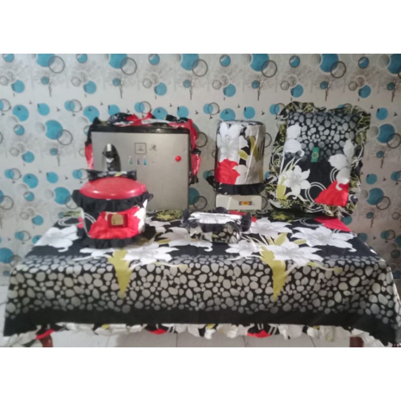Jual Kitchen set Motif meja set tutup alas lambaran meja motif black ...