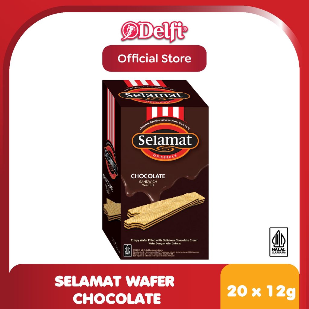 Jual Selamat Wafer Chocolate Box 12 gr - isi 20 pcs | Shopee Indonesia