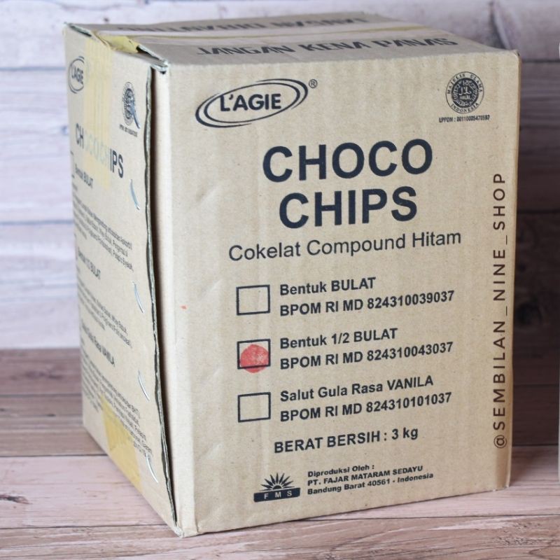 Jual L'AGIE Choco CHIPS Dark 1/2 BULAT 3 Kg LAGIE Coklat Cokelat ...