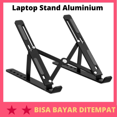 Jual Laptop Stand Aluminium Foldable Adjustable 6 Height / Alat Stand ...