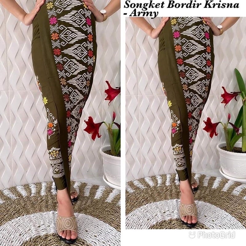 Jual KAMEN KATUN LEMBARAN SONGKET BORDIR PREMIUM/ TUMPAL BORDIR KRISNA ...