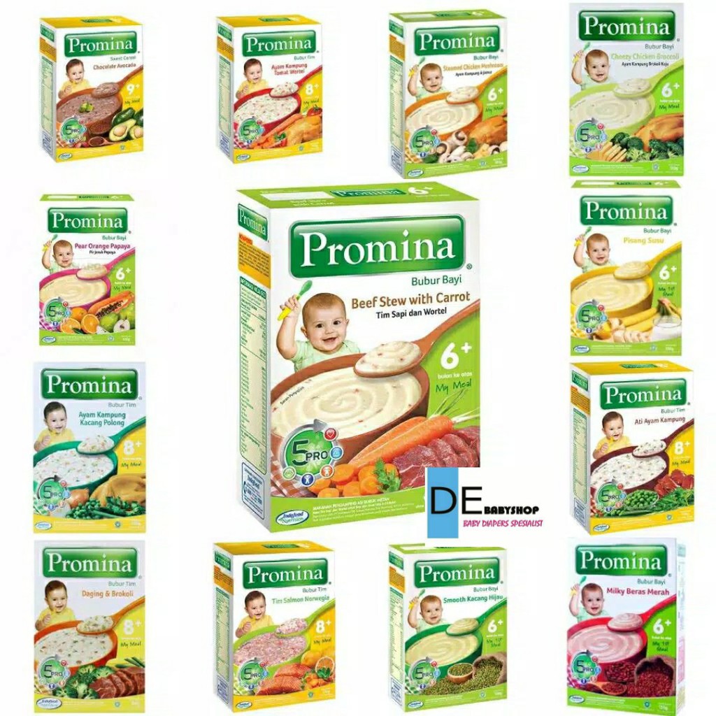 Jual PROMINA Bubur Bayi MPASI 120gr 6+ dan 8+ Bubur Tim | Shopee Indonesia