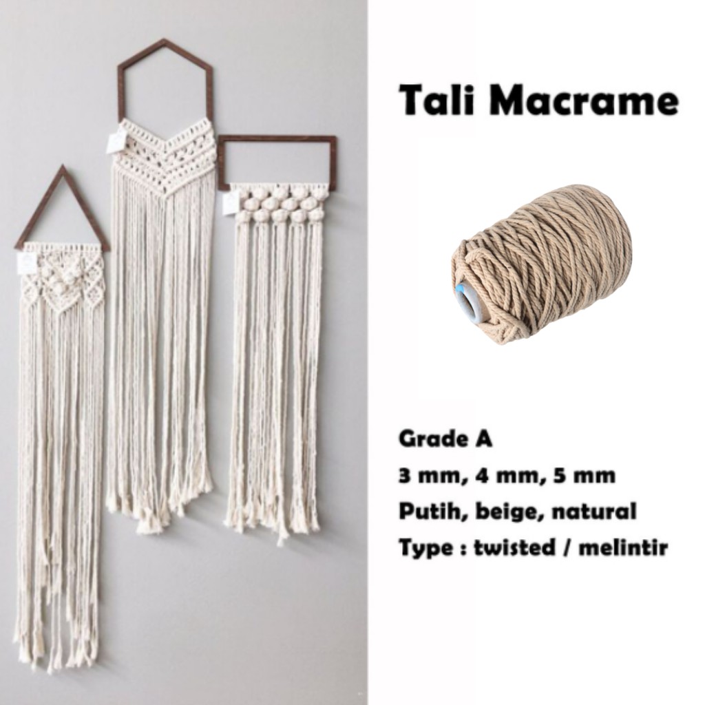 Jual ANEKA - Benang / Tali macrame makrame Grade A super katun cotton ...